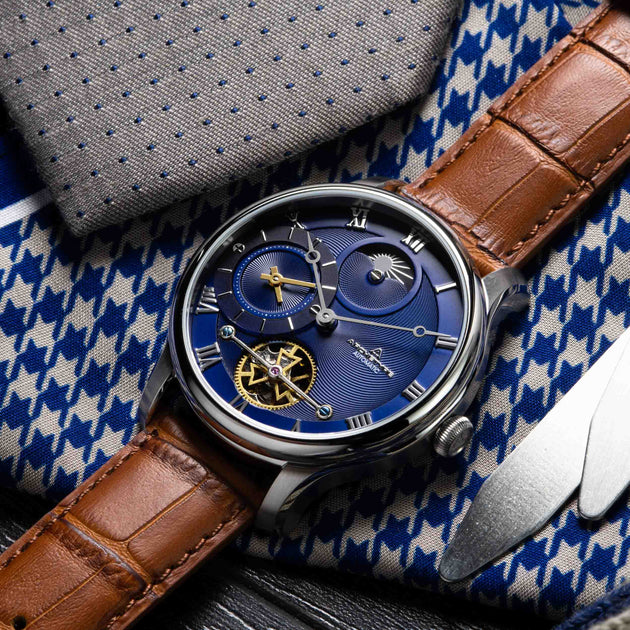 Dorian Automatic Tan Silver Navy | Archetype Watches